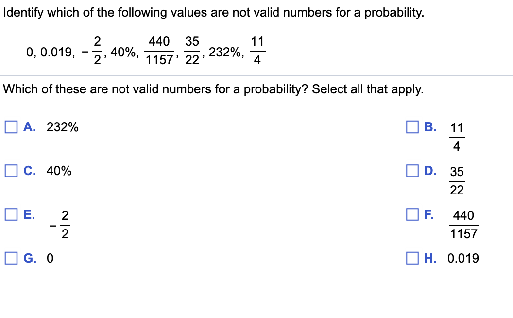 Solved Identify which of the following values are not valid | Chegg.com