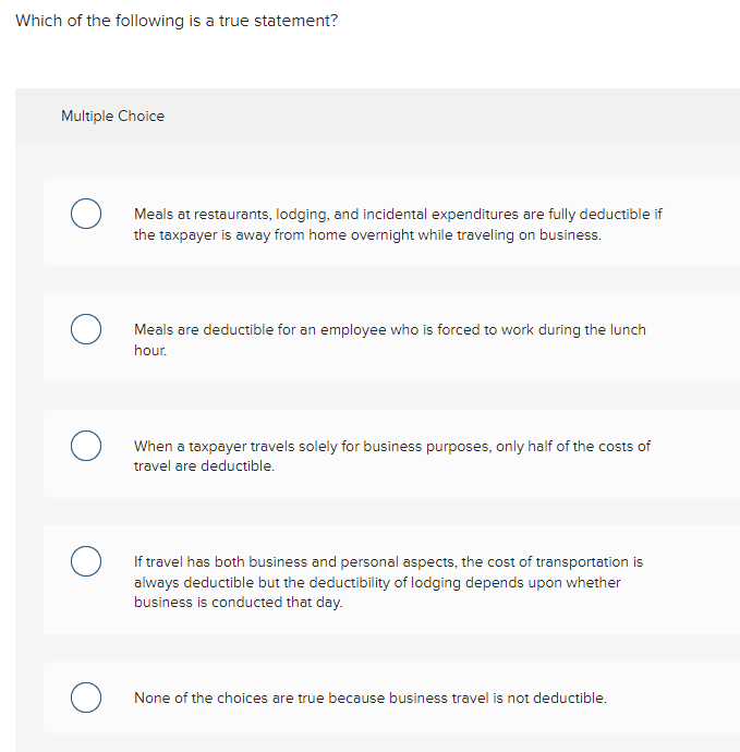 Solved Which of the following is a true statement? Multiple | Chegg.com
