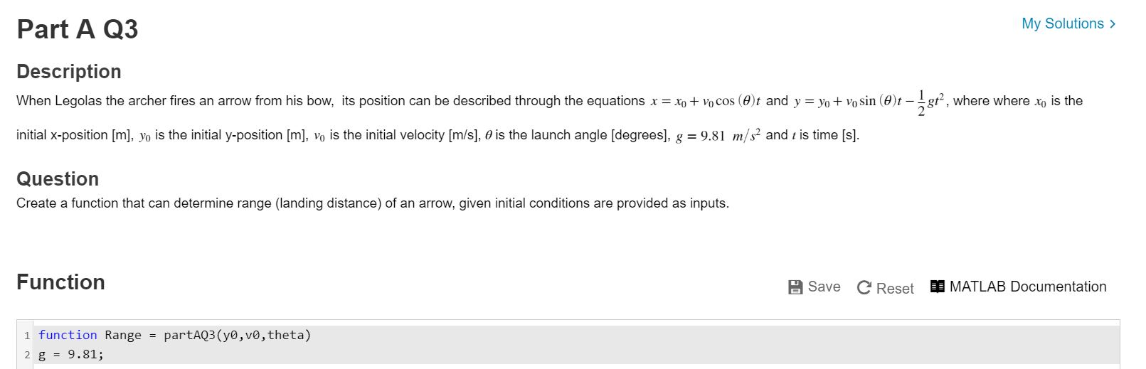Solved MATLAB help: Create a function that can determine | Chegg.com