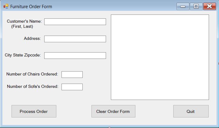 Solved 1. Declare price of each single furniture item and | Chegg.com