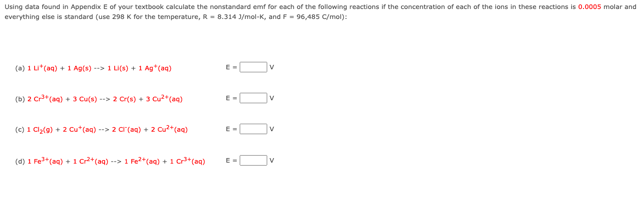 Solved Using data found in Appendix E of your textbook | Chegg.com