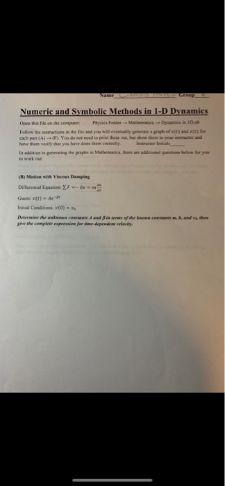 Numeric and Symbolic Methods in 1-D Dynamics Opes | Chegg.com