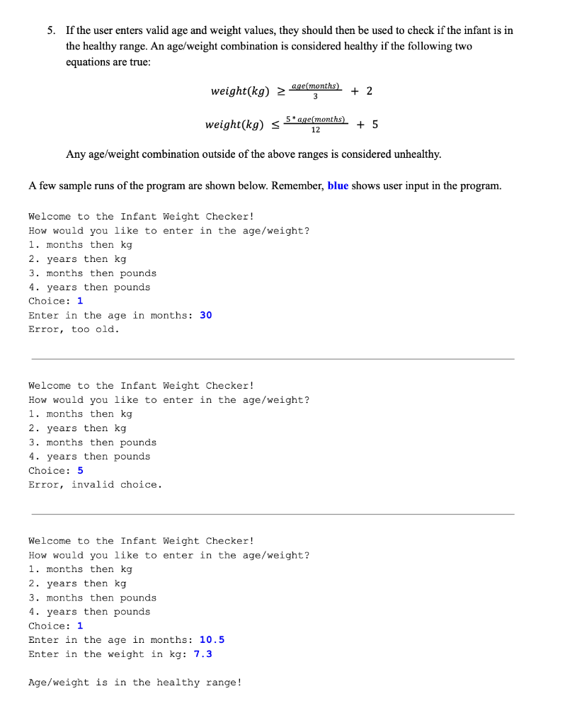 Solved Infant Weight Checker CS 221 - Fall 2021 Due: October | Chegg.com