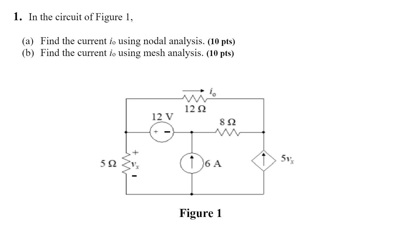 Solved 1. In the circuit of Figure 1, (a) Find the current | Chegg.com