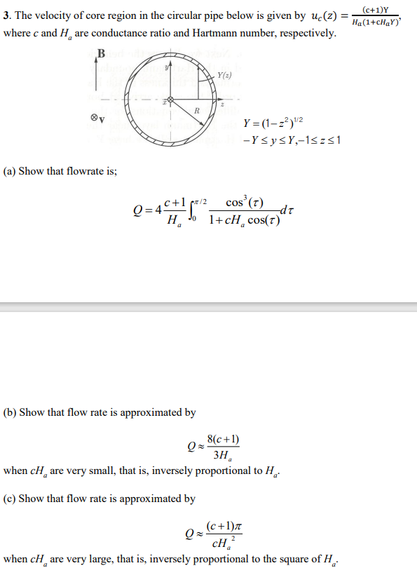 3. The velocity of core region in the circular pipe | Chegg.com