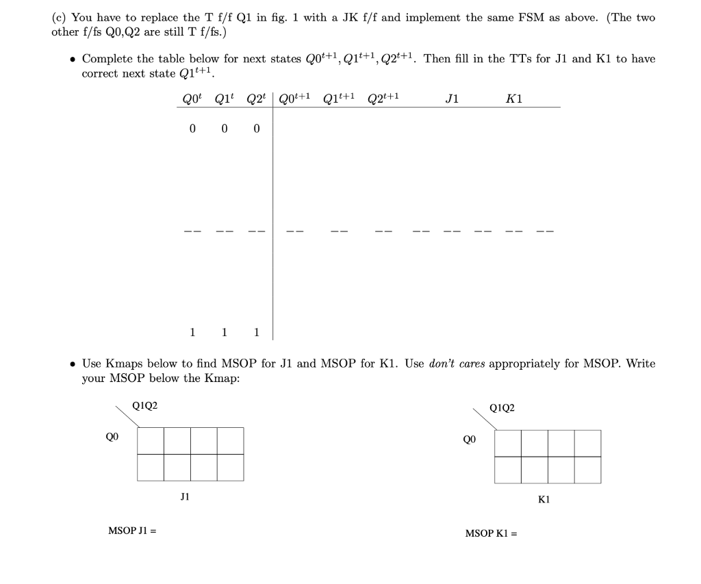Solved (1) The schematic in fig. 1 implements a FSM using | Chegg.com