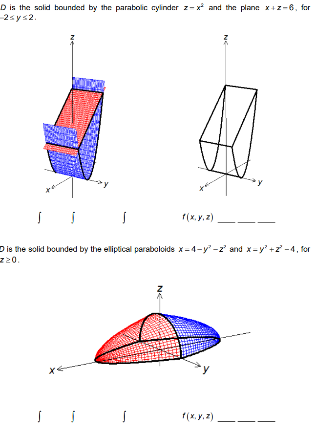 Solved D ﻿is the solid bounded by the parabolic cylinder | Chegg.com