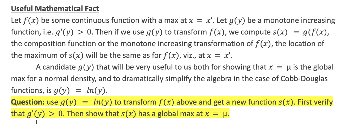 Solved functions, is g(y)=ln(y).Question: use g(y)=ln(y) to | Chegg.com