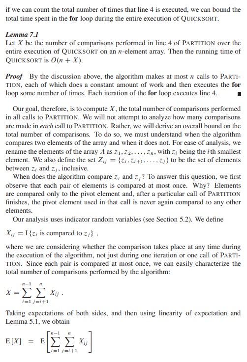 Solved The analysis of the expected running time of | Chegg.com