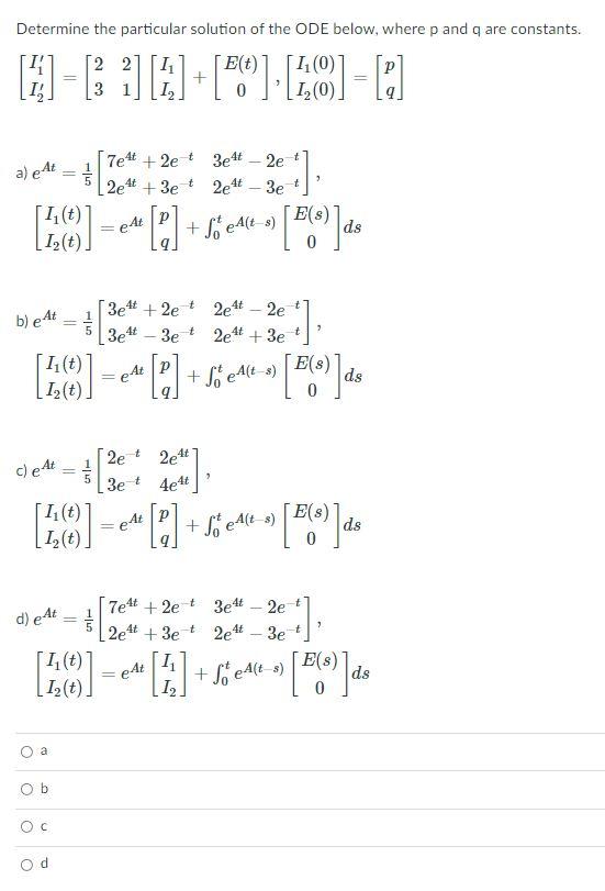 Solved Determine the particular solution of the ODE below, | Chegg.com
