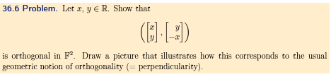 Solved by an EXPERT 36.6 ﻿Problem. Let x,yinR. Show that([xy],[y-x])is | Chegg.com