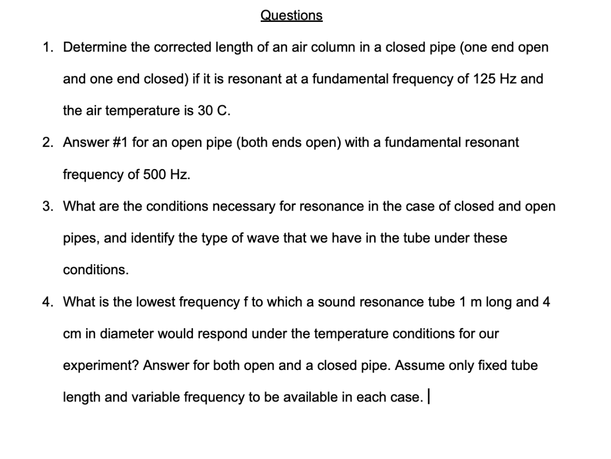 Questions 1. Determine the corrected length of an air | Chegg.com
