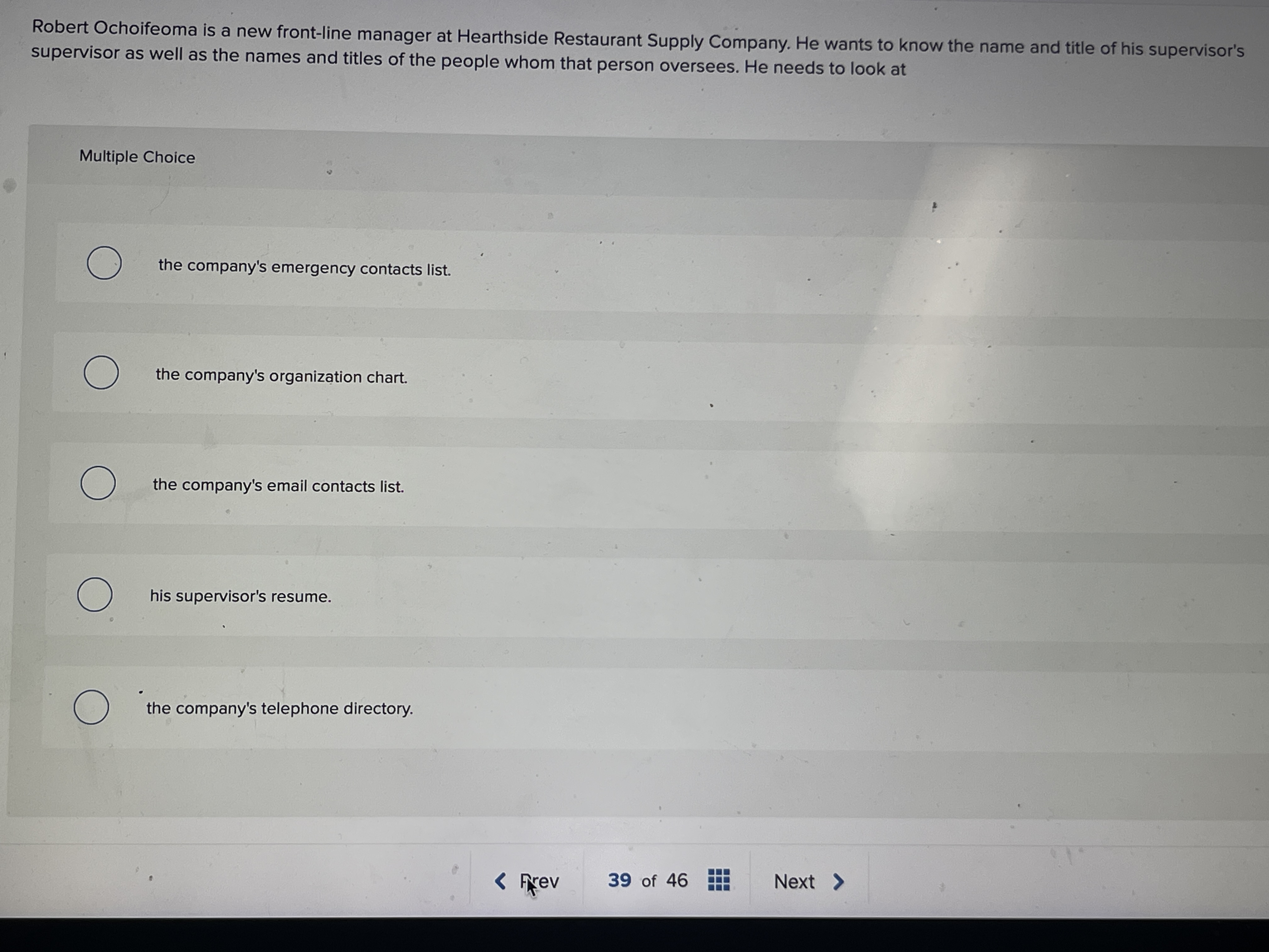 Solved Robert Ochoifeoma is a new front-line manager at | Chegg.com