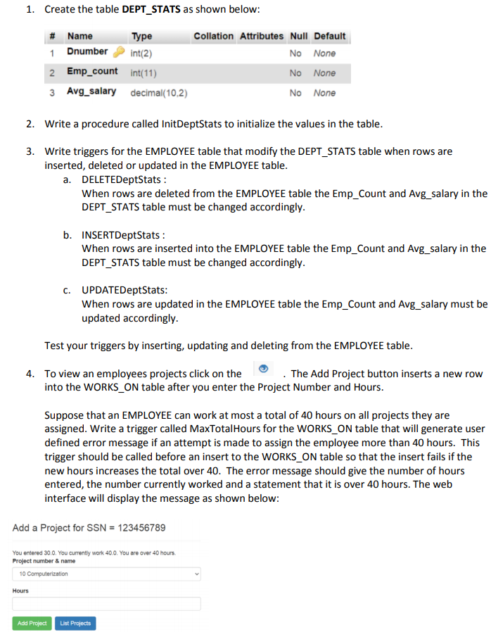 In this assignment, you will be writing triggers, | Chegg.com