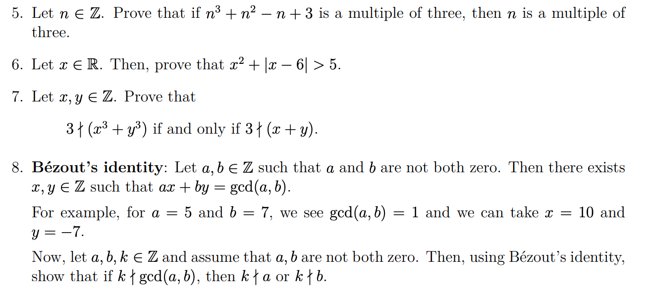 Solved 5. Let n∈Z. Prove that if n3+n2−n+3 is a multiple of | Chegg.com