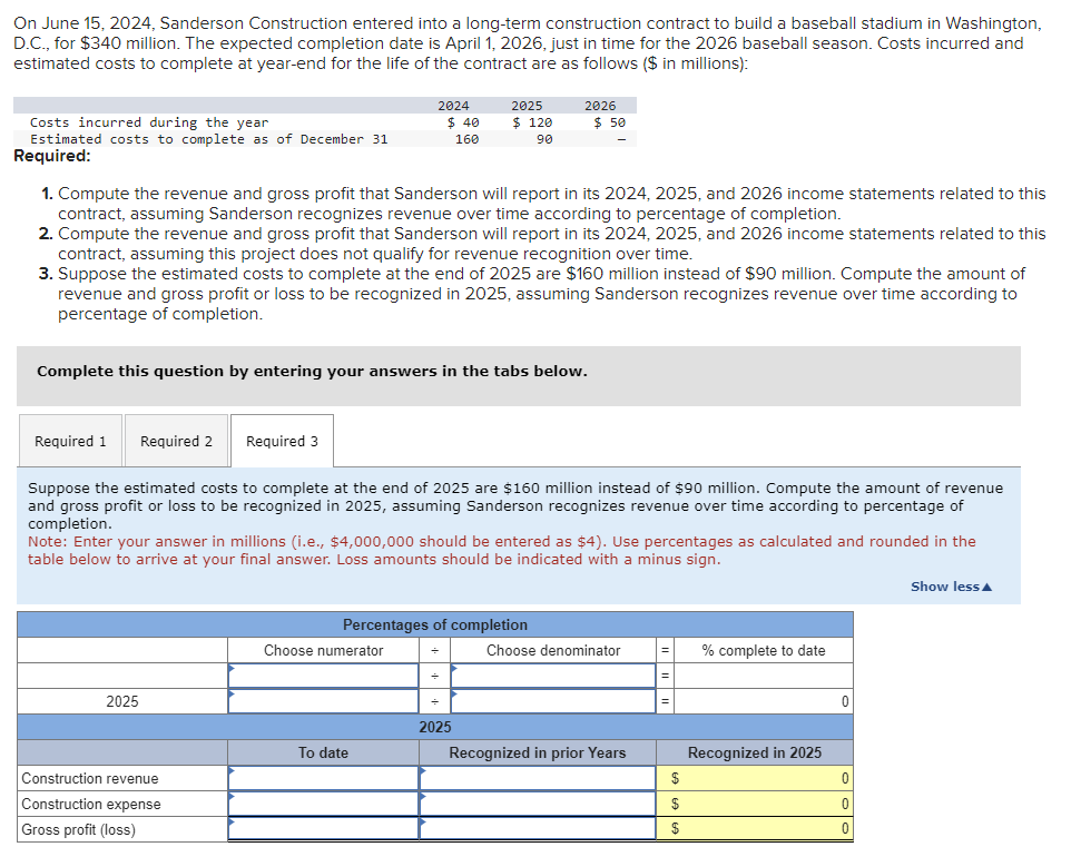 Solved On June 15, 2024, Sanderson Construction entered into | Chegg.com