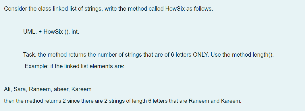 Solved Consider the class linked list of strings, write the | Chegg.com