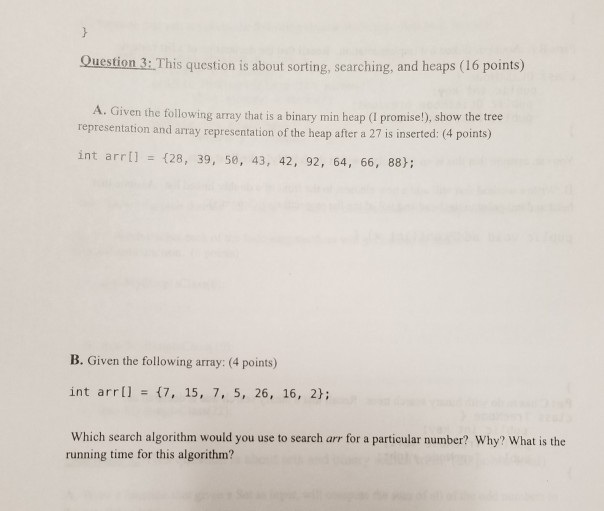 Solved Question 3 This Question Is About Sorting