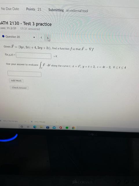 Solved No Due Date Points 21 Submitting an external tool | Chegg.com