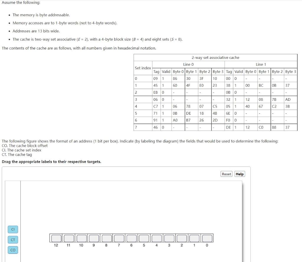 Solved Assume The Following The Memory Is Byte Addressable