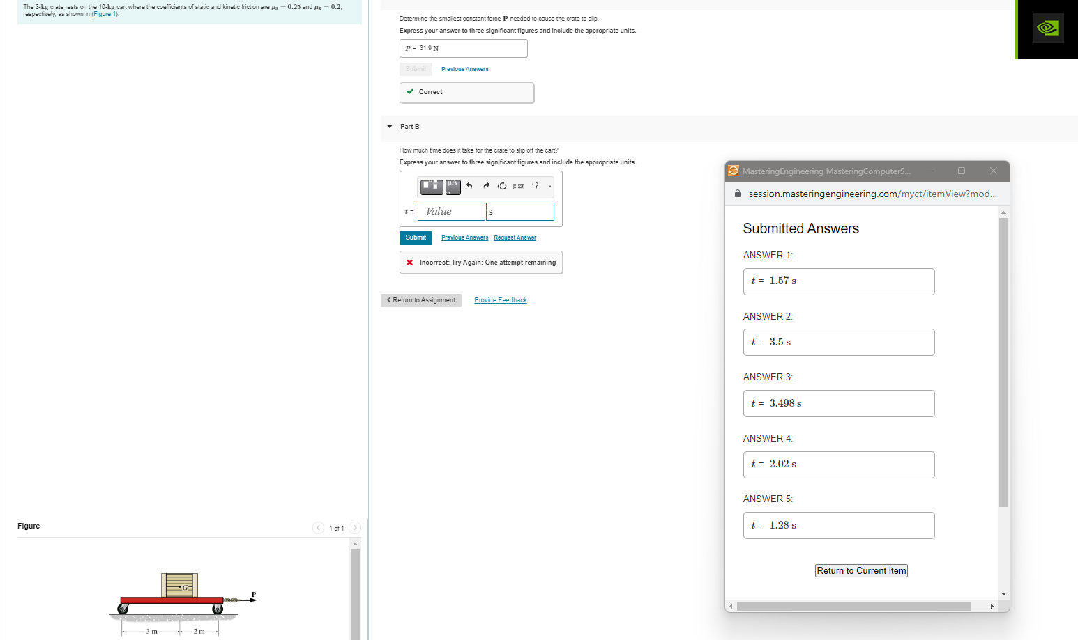 Solved Submitted Answers as shown in box on right are | Chegg.com