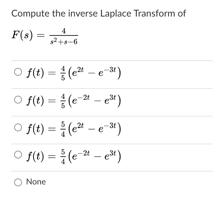 Solved Compute the Laplace Transform f(t) = et cos 2t OF(S) | Chegg.com