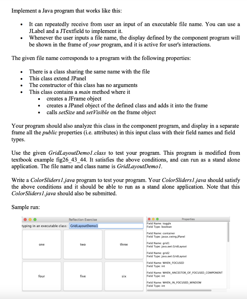 Implement a Java program that works like this: It can | Chegg.com