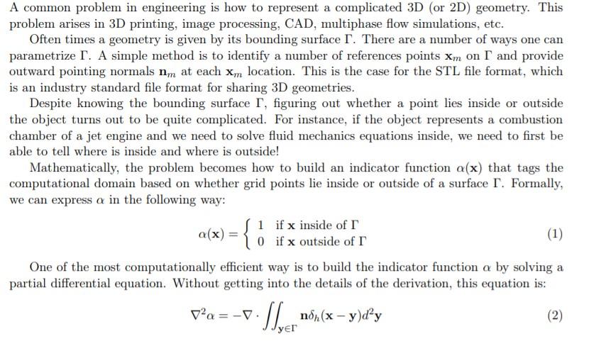 A common problem in engineering is how to represent a | Chegg.com