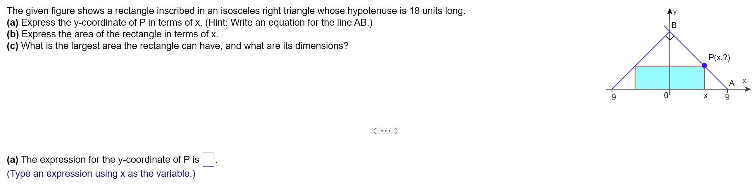 Solved The given figure shows a rectangle inscribed in an | Chegg.com