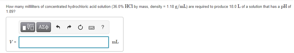 Solved How many milliliters of concentrated hydrochloric | Chegg.com