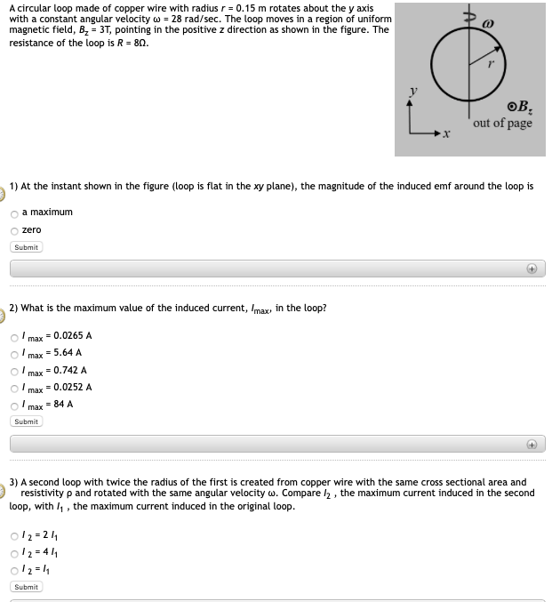 Solved A circular loop made of copper wire with radius r = | Chegg.com