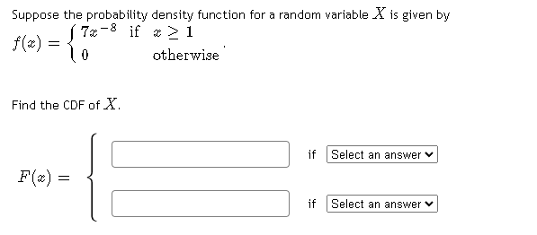Solved Suppose the probability density function for a random | Chegg.com