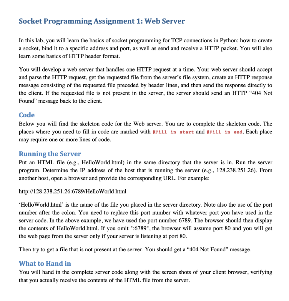 Solved #import socket module from socket import | Chegg.com