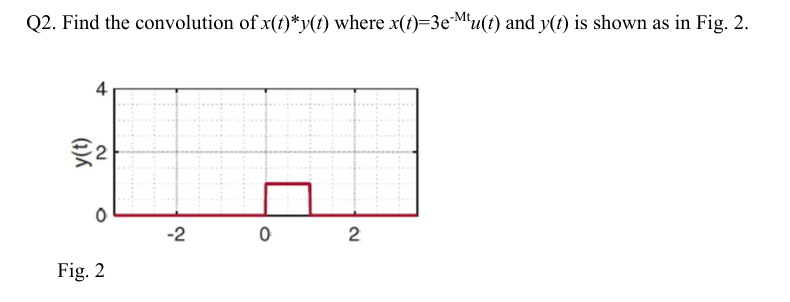 Solved Q2. Find the convolution of x(t)∗y(t) where | Chegg.com