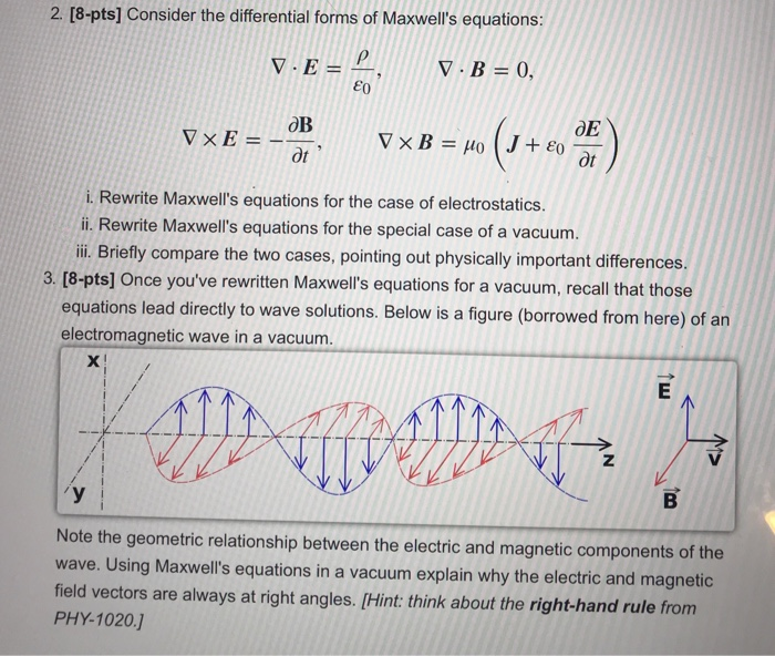 Solved 2. [8-pts] Consider the differential forms of | Chegg.com