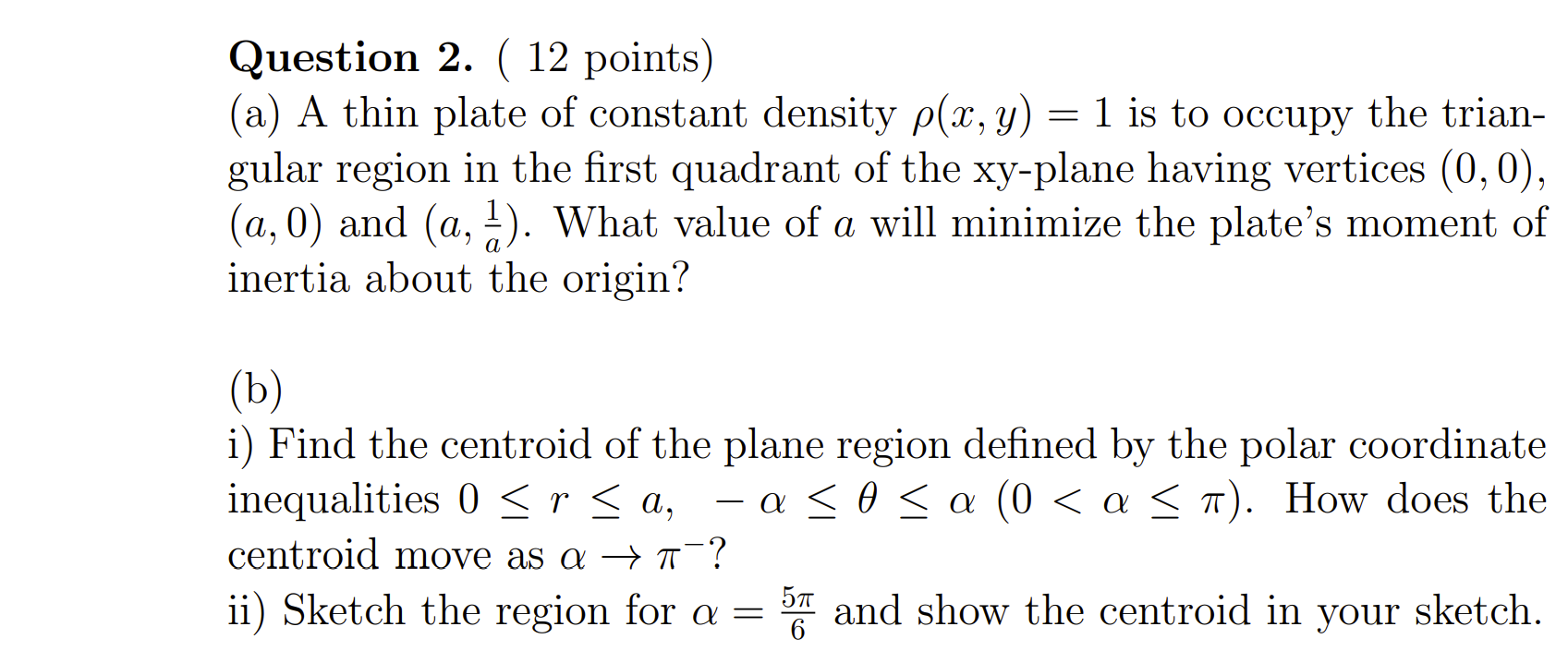 Solved Question 2. ( 12 points) (a) A thin plate of constant | Chegg.com