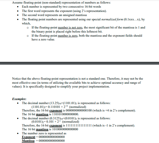 Solved Assume floating-point (non-standard) representation | Chegg.com