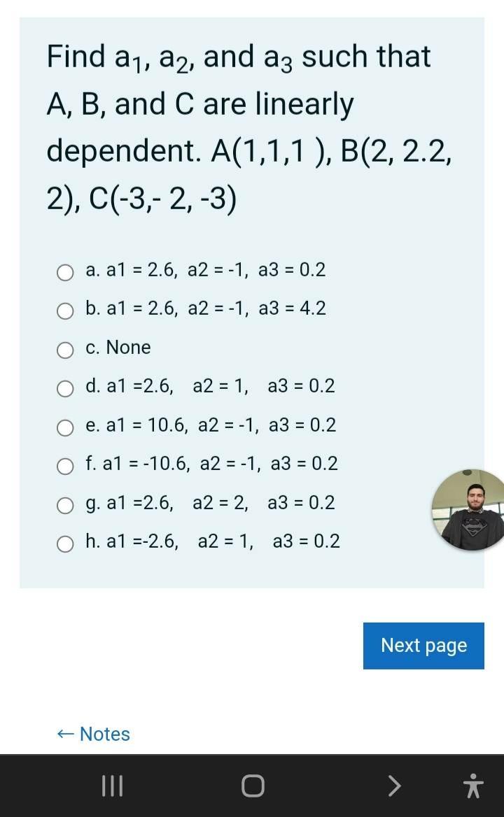 Solved Find a1,a2, and a3 such that A,B, and C are linearly | Chegg.com