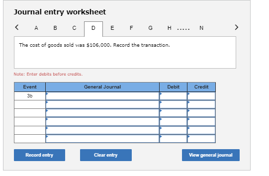 Solved Journal entry worksheet \begin{tabular}{ccccccc} A & | Chegg.com