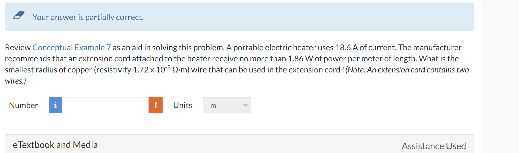 Solved Your answer is partially correct.Review Conceptual | Chegg.com