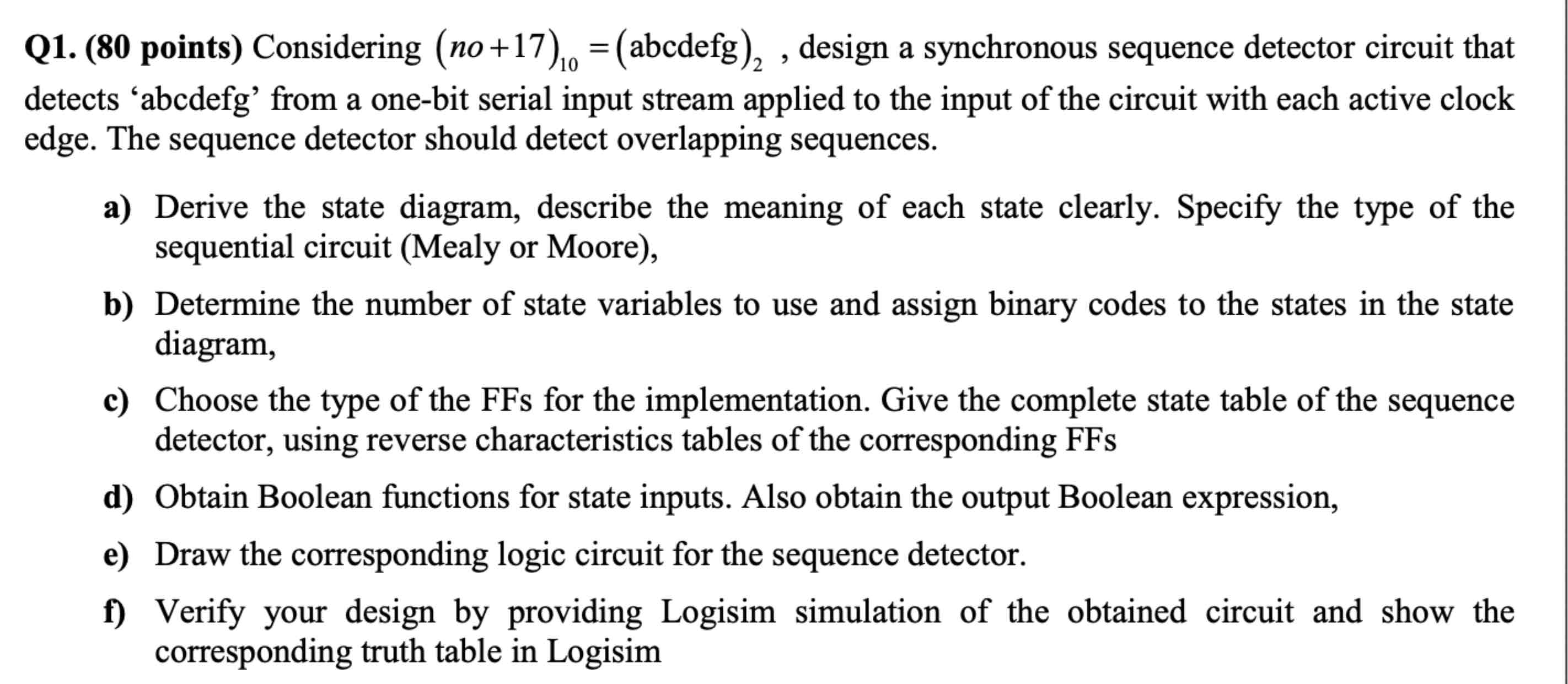 Solved For 00111102 design A Synchronous Sequence