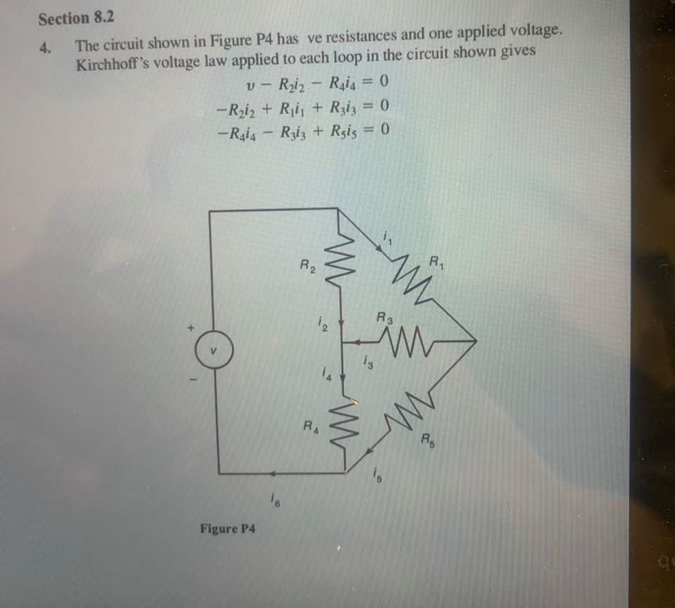 Solved Section 8.2 4. The circuit shown in Figure P4 has ve | Chegg.com