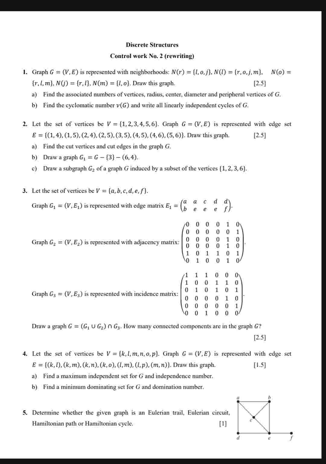 Solved Discrete StructuresControl work | Chegg.com