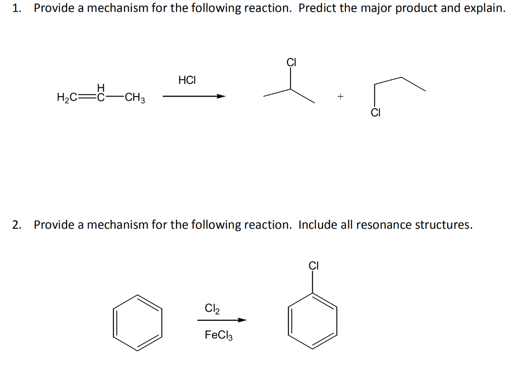 Solved 1. Provide a mechanism for the following reaction. | Chegg.com