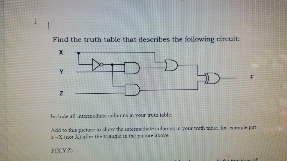 Find Truth Table Describes Following Circuit Include Intermediate ... Find Truth Table Describes Following Circuit Include Intermediate ...