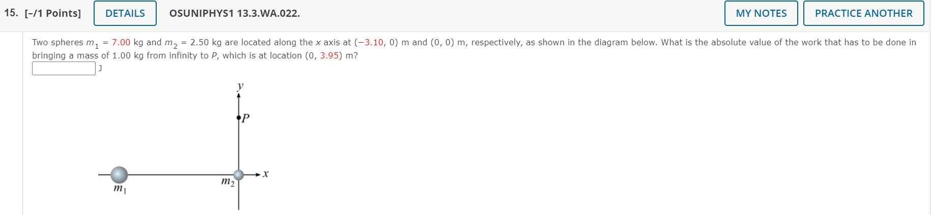 Solved Two spheres m1 = 7.00 kg and m2 = 2.50 kg are | Chegg.com