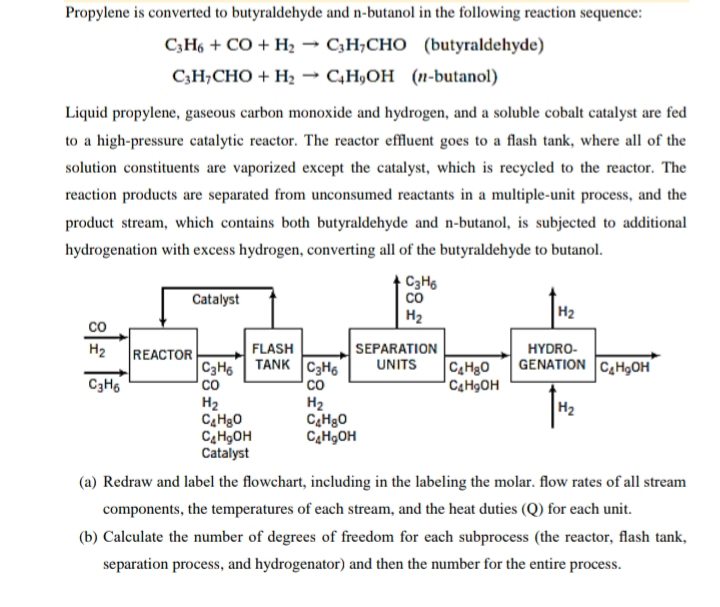 Solved Propylene is converted to butyraldehyde and n-butanol | Chegg.com