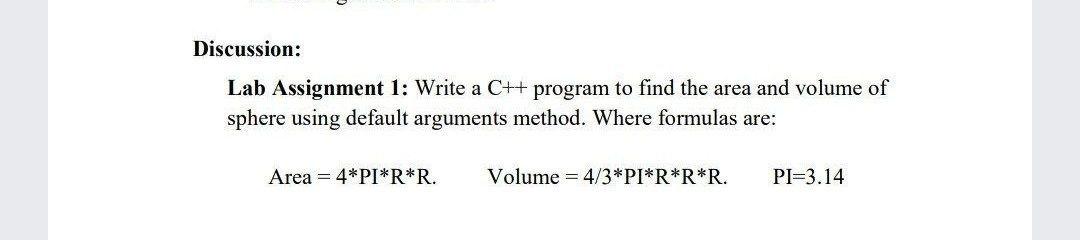 Solved Discussion: Lab Assignment 1: Write a C++ program to | Chegg.com