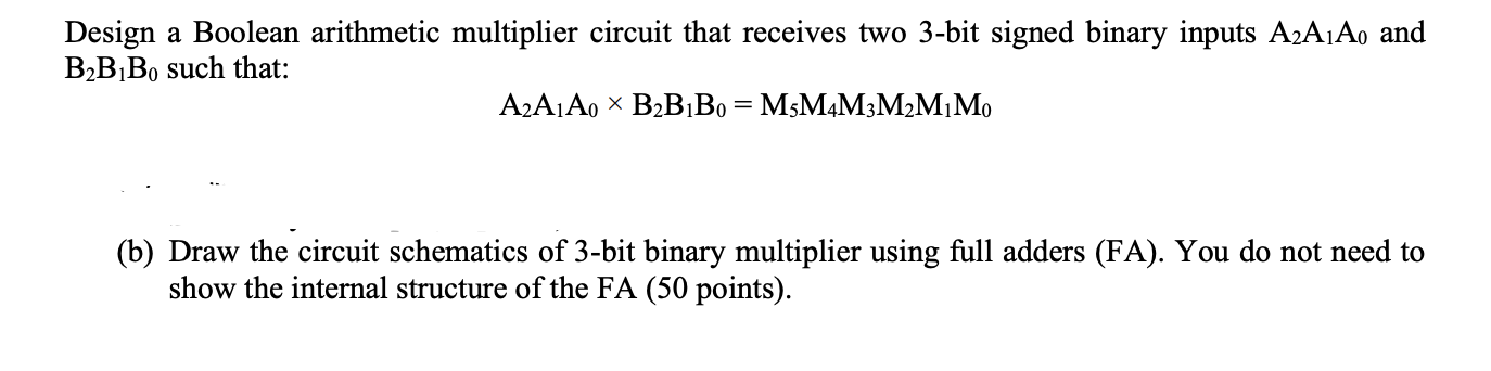Solved Design A Boolean Arithmetic Multiplier Circuit That
