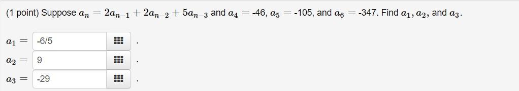 Solved (1 point) For each sequence given below, find a | Chegg.com